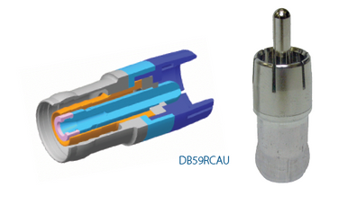 Belden DB59RCAU-25 - Double Bubble RG-59 RCA Coax Compression Connector