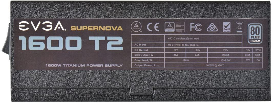 EVGA Supernova 1600 T2 80+ Titanium 1600W Fully Modular Power Supply ...