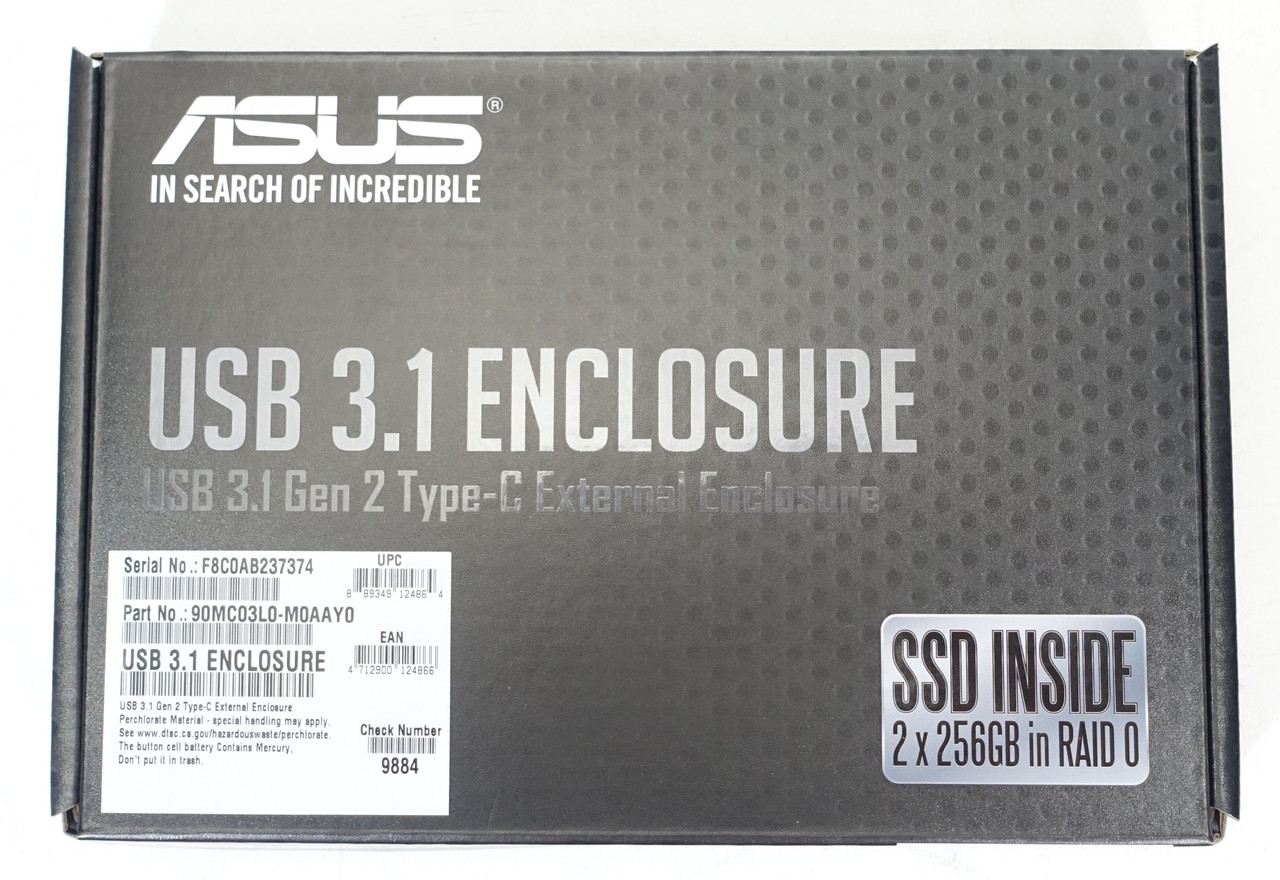 ASUS 512GB External SSD USB 3.1 Gen 2 Type-C External Drive Enclosure ...