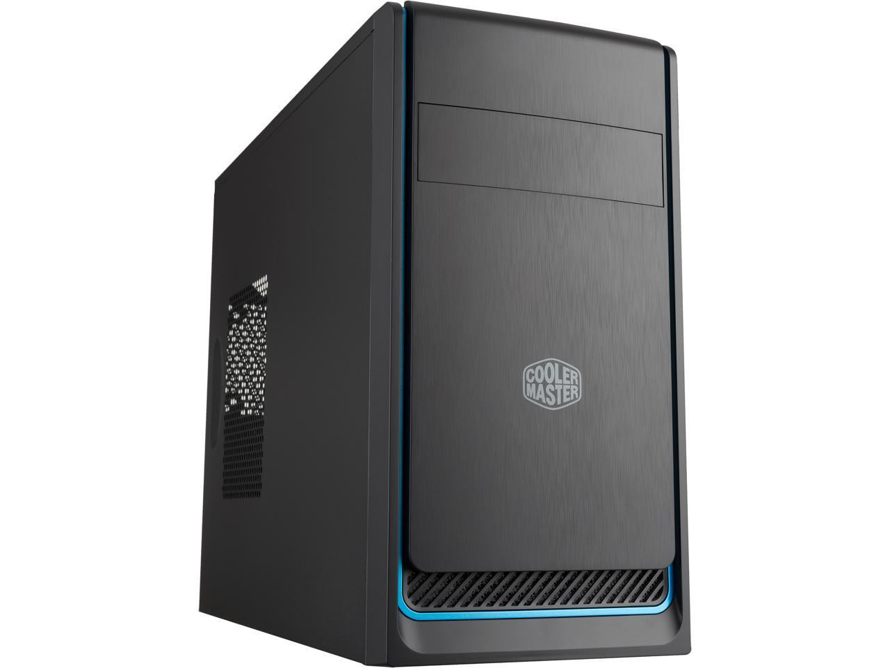 Cooler Master MasterBox E300L Black/Blue MicroATX Mini Tower Computer ...
