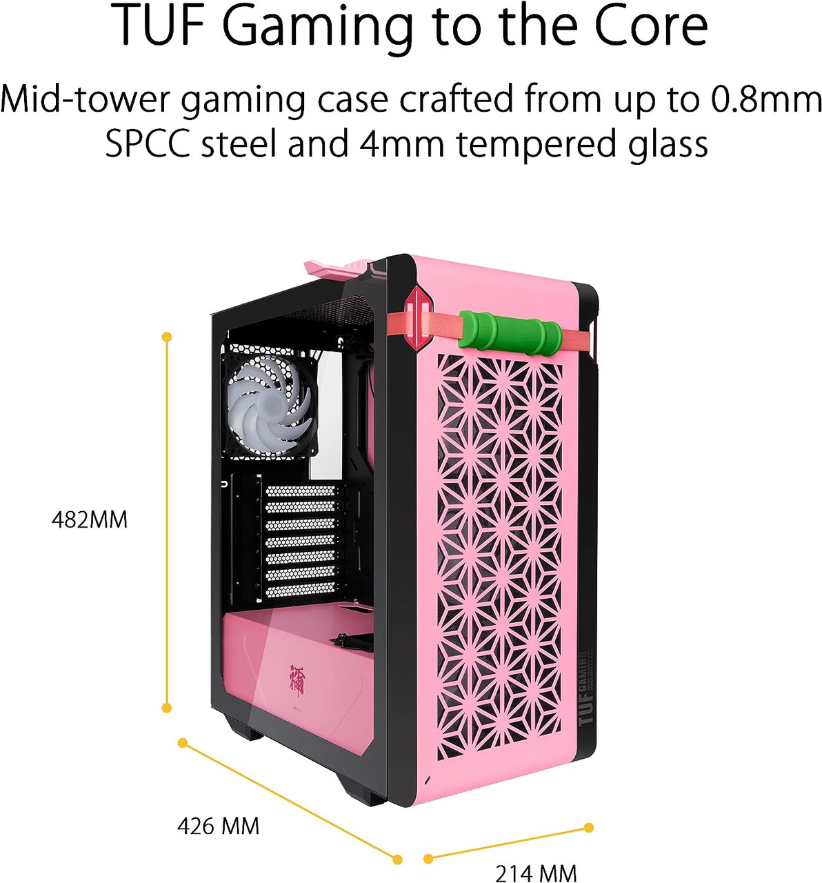 ASUS TUF Gaming GT301 Case Pink ATX Mid Desktop RGB Desktop Computer ...