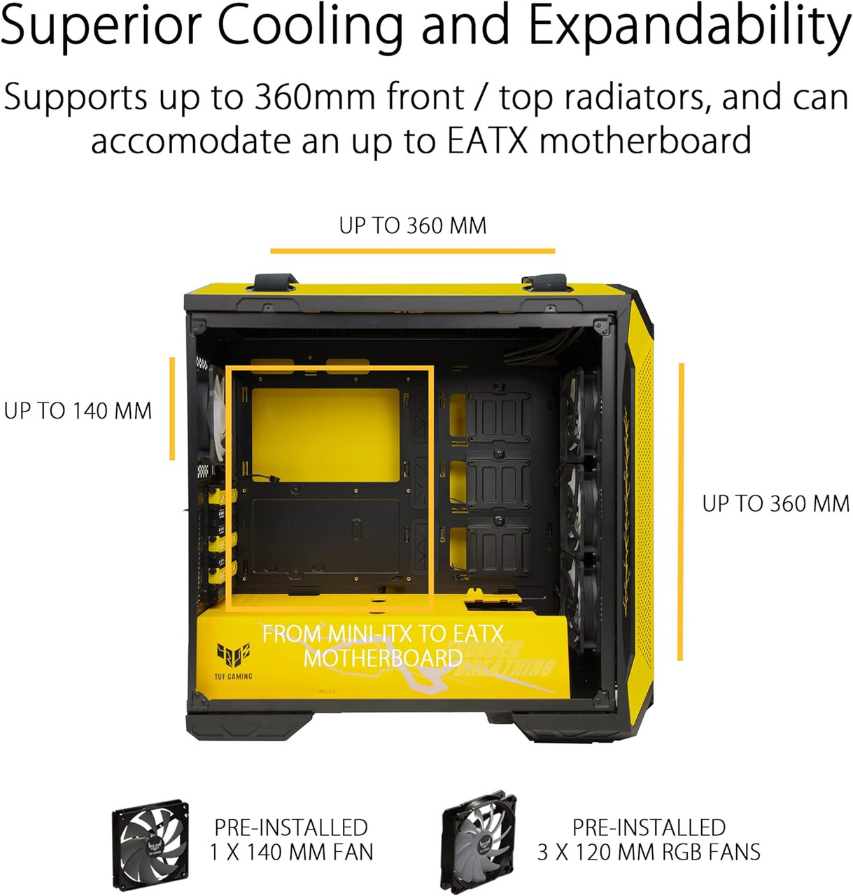 ASUS Zenitsu Demon Slayer GT501 TUF GAMING ATX Mid Tower Desktop ...