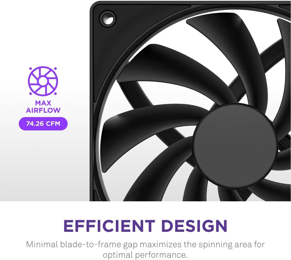 NZXT F120Q 120mm Quiet Airflow Fans - Single Pack Black - CHQstore