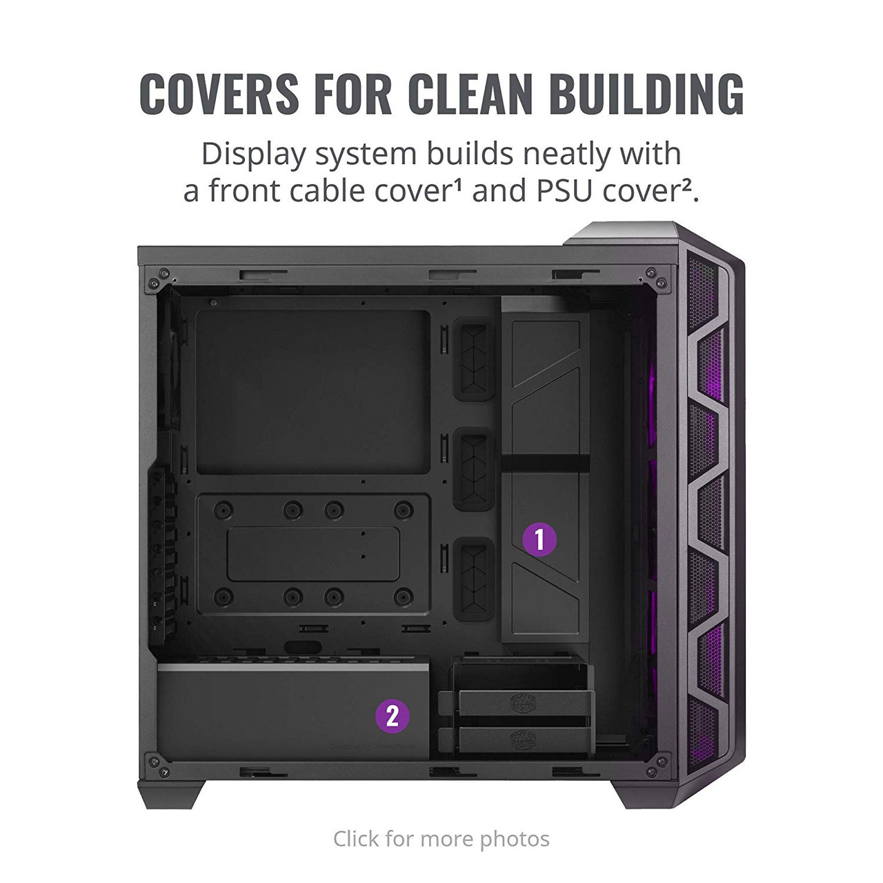 Cooler Master MasterCase H500 ATX Mid Tower Black 2 RGB Fan Gaming ...
