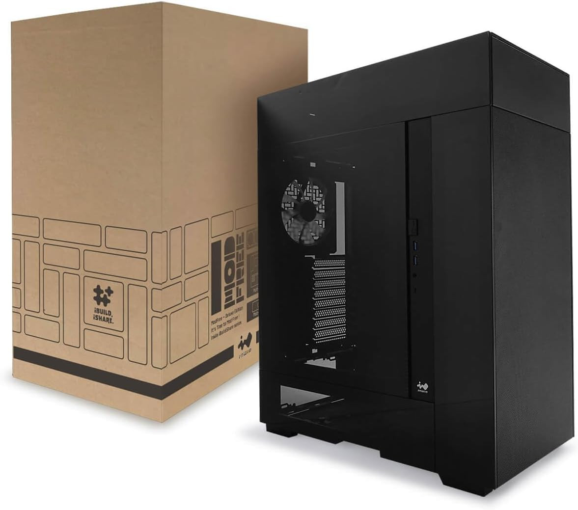 InWin ModFree Deluxe Black E-ATX Tempered Glass Full Tower Computer ...