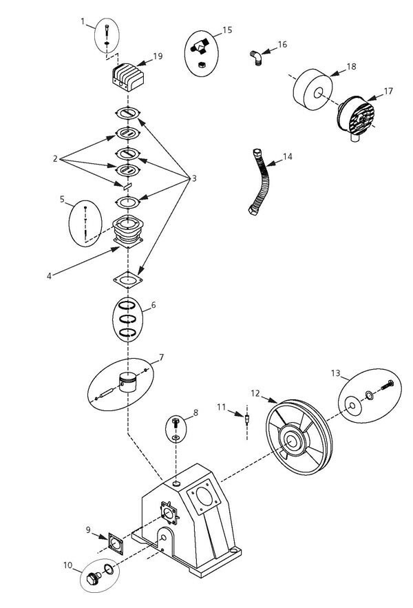 Campbell Hausfeld Air Compressor Pump Parts, Single-Stage, 125 PSI ...
