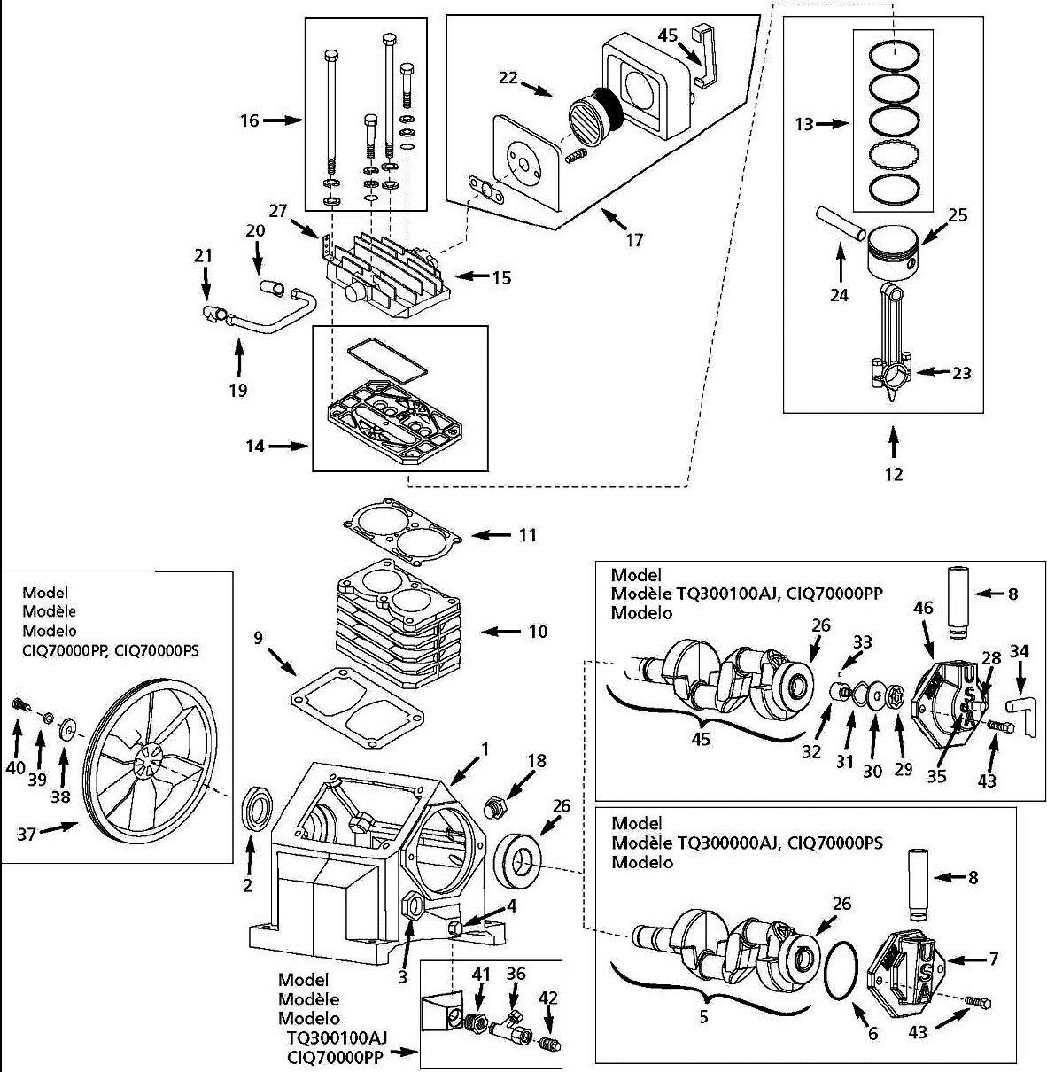 Campbell Hausfeld Air Compressor Pump Parts, Single-Stage, 125 PSI ...