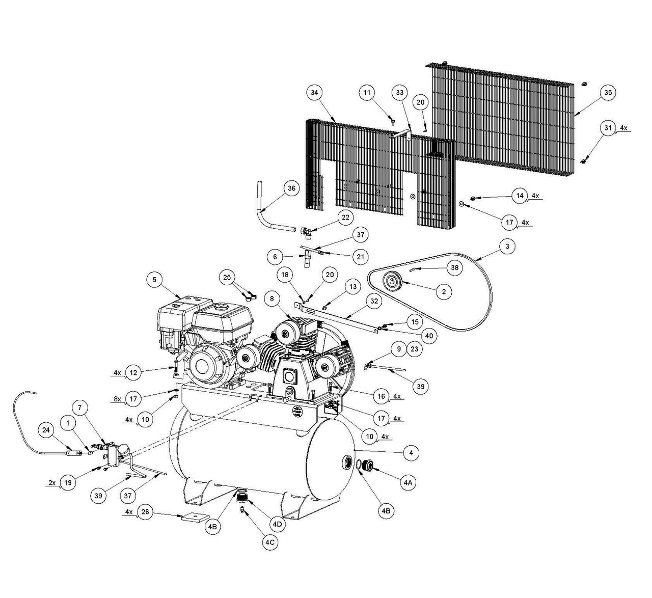Husky Stationary Air Compressor Parts | Master Tool Repair