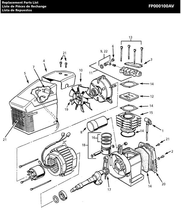 Campbell Hausfeld Air Compressor Pump Parts, Single-Stage, 125 PSI ...