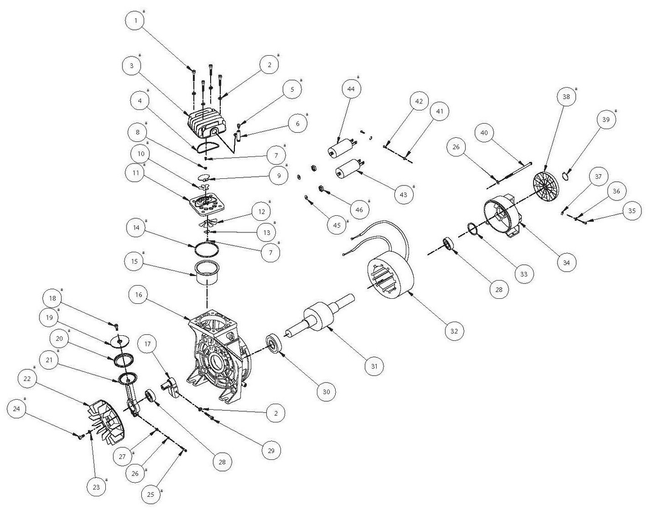 Campbell Hausfeld Oil-Free Air Compressor Pump Parts | Master Tool Repair