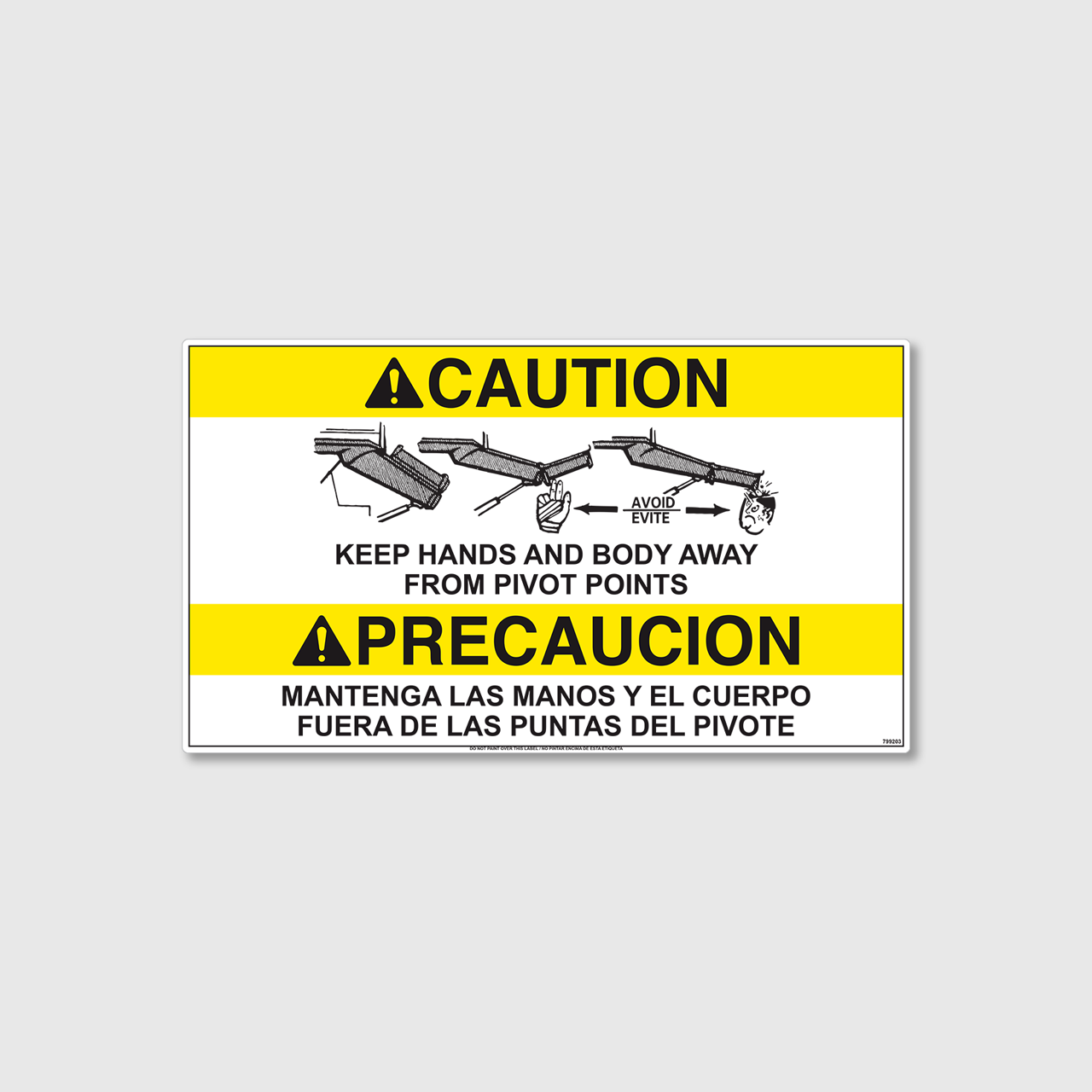 Caution! Pivot Point Decal - Con-Tech Manufacturing