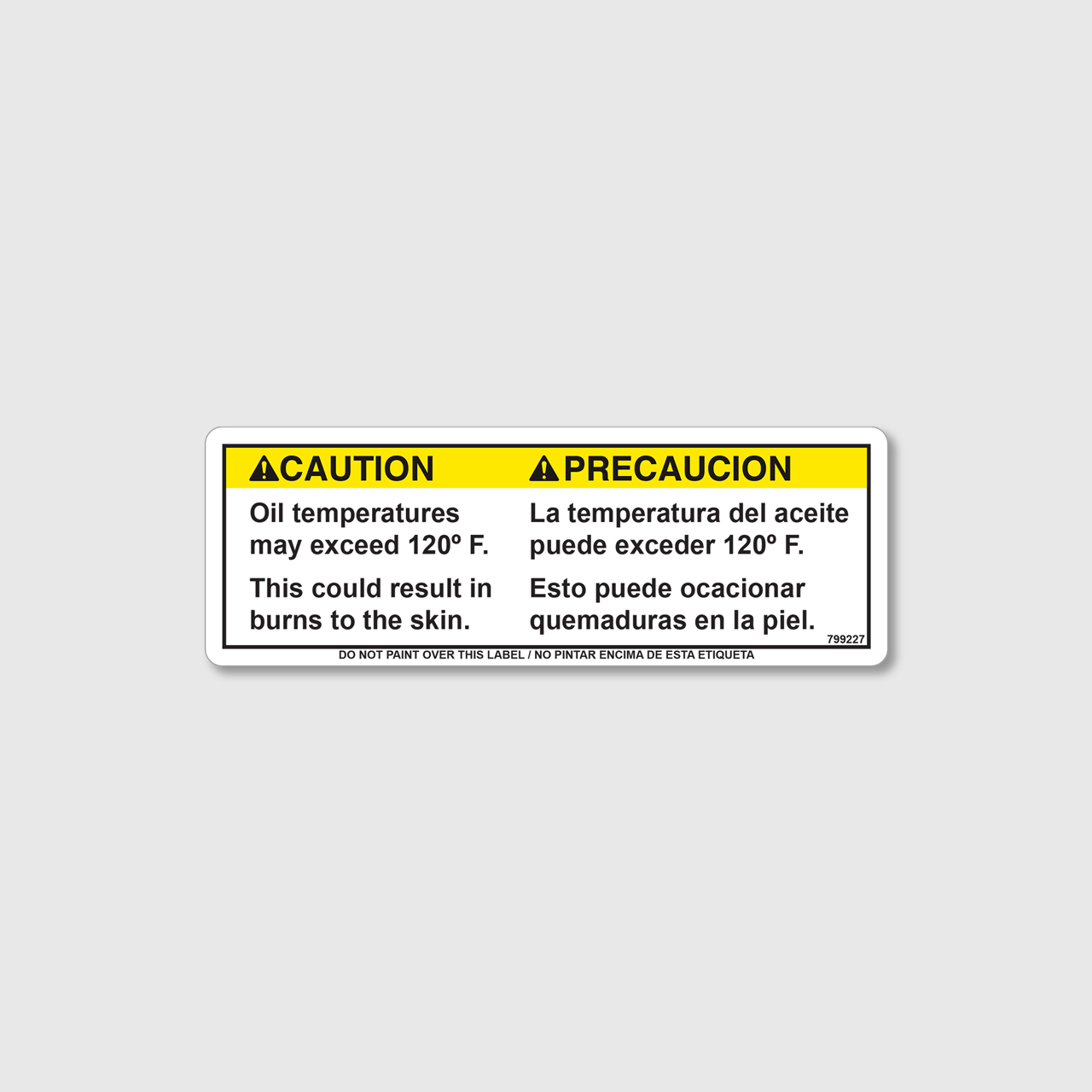 Caution! Oil Temp Decal - Con-Tech Manufacturing