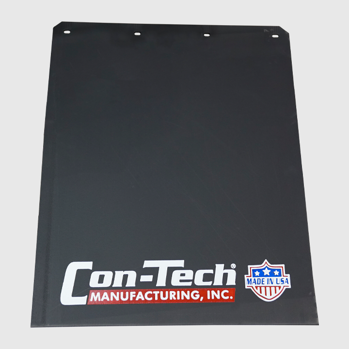 Mudflap Black Poly with Con-Tech Logo 24" x 30" - Con-Tech Manufacturing