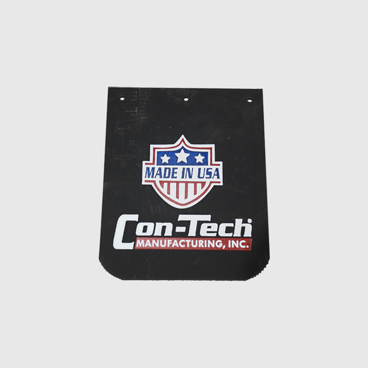 Mudflap Black Poly with Con-Tech Logo 12" x 15" - Con-Tech Manufacturing