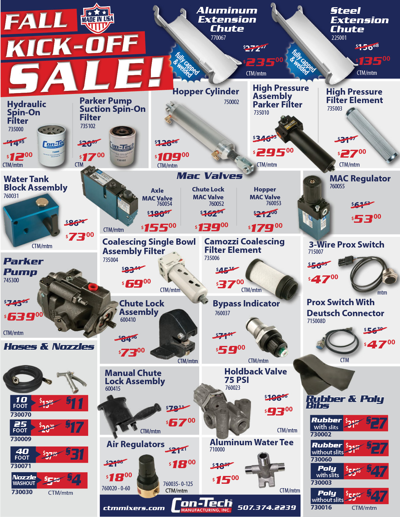 Shop Parts | Mixer Replacement Parts | Con-Tech Manufacturing, Inc.