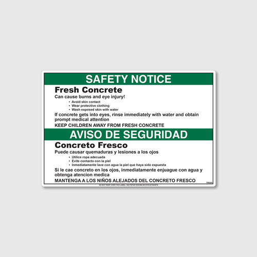 Safety Notice - Fresh Concrete Decal - Con-Tech Manufacturing
