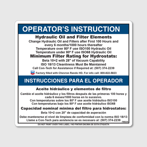 Instructions - Oil Filter Decal - Con-Tech Manufacturing