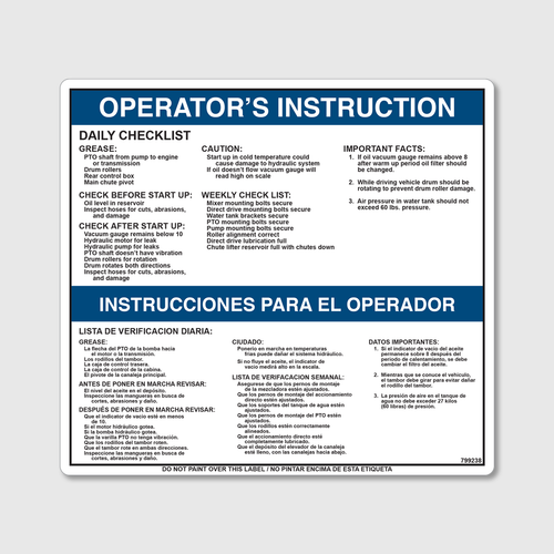 Instructions - Daily Checklist Decal - Con-Tech Manufacturing