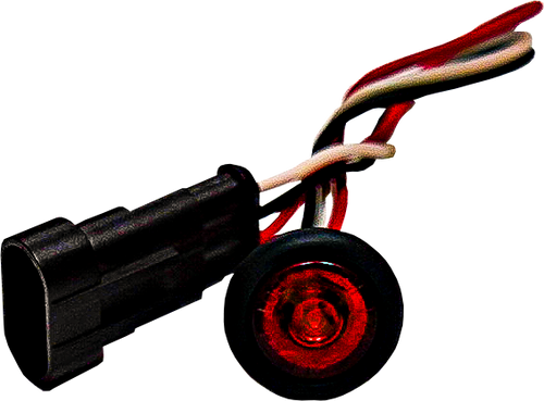 Side Marker Light 3/4” LED Button, Red 3 wire - Con-Tech Manufacturing