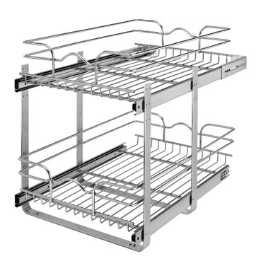 15" x 22" Two-Tier Pull-Out Basket Chrome - Wurth Wood Group