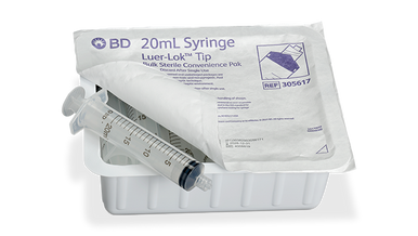 BD Syringe, 20mL, Luer-Lok™ Tip, Sterile Convenience Pack Tray, Latex ...