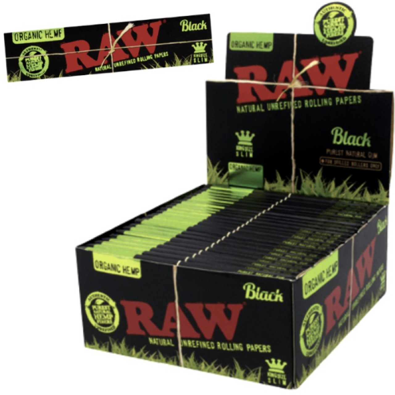 RAW Black Organic Hemp King Size Rolling Paper - Yellow Bird Wholesale RAW Black Organic Hemp King Size Rolling Paper - Yellow Bird Wholesale