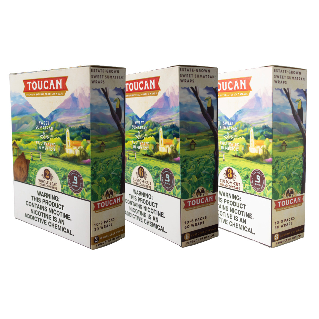 TOUCAN - PREMIUM NATURAL TOBACCO WRAPS - DISPLAY