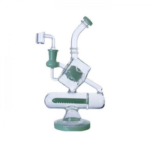 Inline Swiss Perc Cube Rig. Bent Neck.