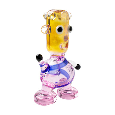 4" Themed Yellow Hair Glass Hand Pipe