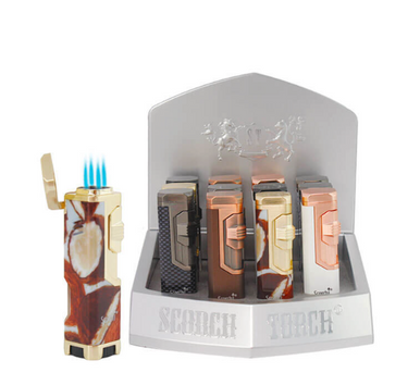 SCORCH TORCH - HEXAGONAL SHAPE QUAD FLAME TORCH - 12CT DISPLAY [61660]