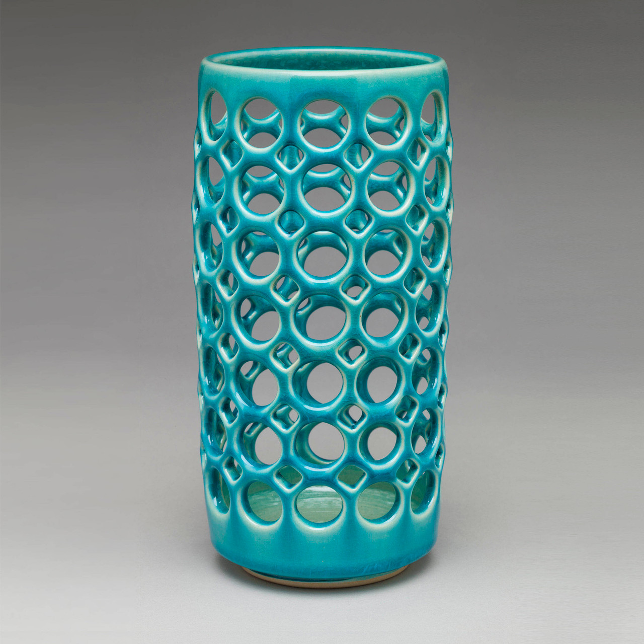 Cylindrical Lace Vase - Turquoise
