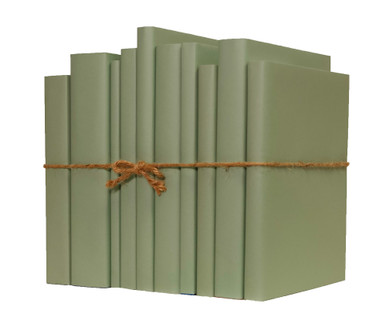 Green Decorative Book Bundle - Oversized Spanish Moss Paper Wrapped