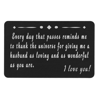Love Note Engraved Metal Wallet Card for Men
