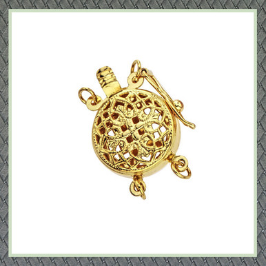 2 Strand Round Pearl Filigree Clasp W-Safety