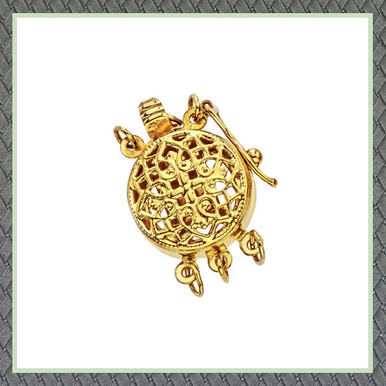 3 Strand Round Pearl Filigree Clasp W-Safety