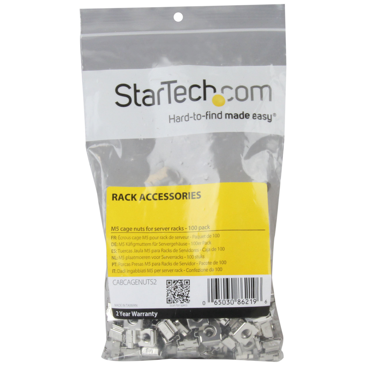 Startech M5 Cage Nuts - 100 Pack - M5 Mounting Cage | Beach Audio