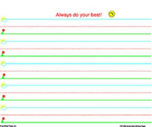 Teacher Created Resources K-1 1" Spacing Writing Paper | Beach Audio