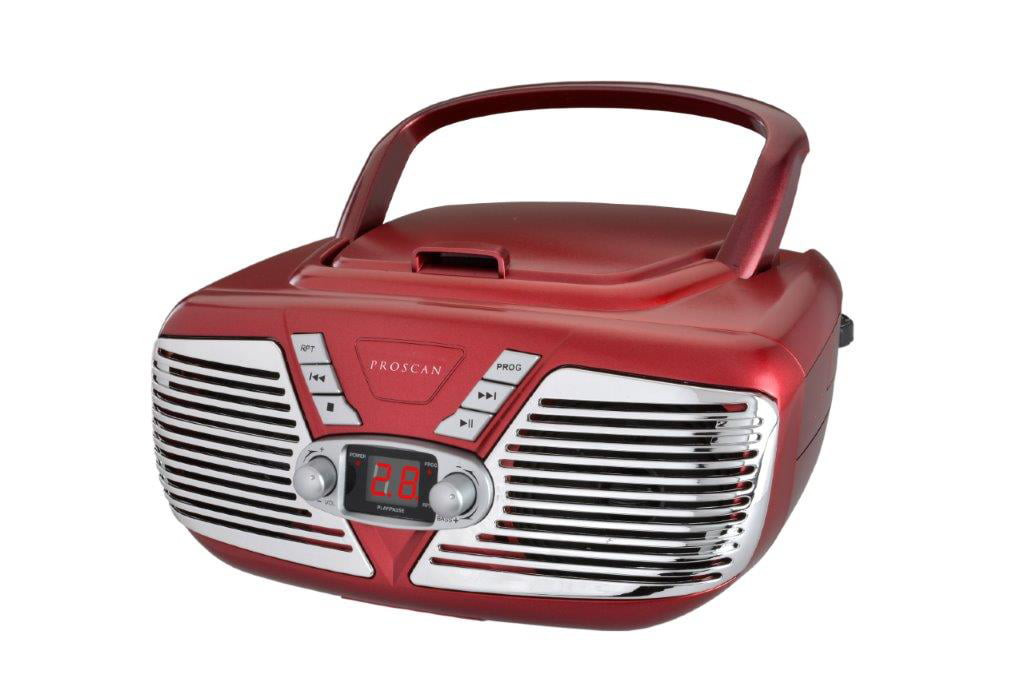 Proscan Prcd211-red Retro-style Portable Cd Boom Box | Beach Audio