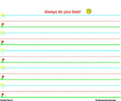 Teacher Created Resources K-1 1" Spacing Writing Paper | Beach Audio
