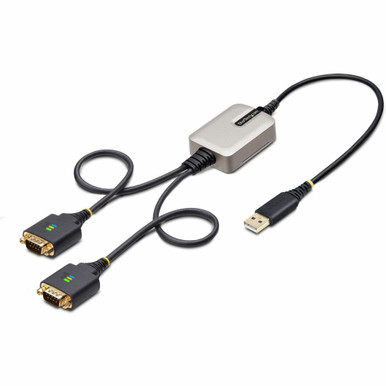 StarTech 2ft/60cm 2-Port USB to Serial Adapter Cable | Beach Audio