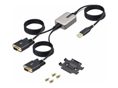 StarTech 13ft [4m] 2-Port USB to Serial Adapter Cable | Beach Audio
