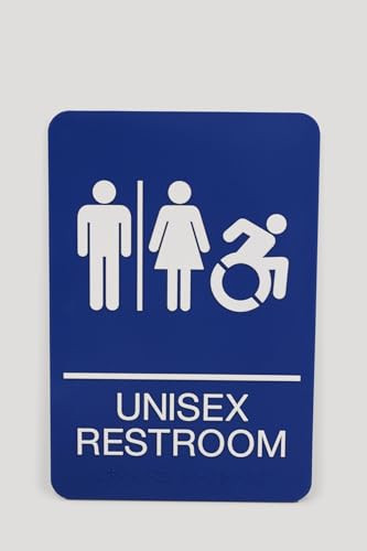 U.S. Stamp & Sign 7771 Ada Sign, Unisex Restroom, 6 X | Beach Audio