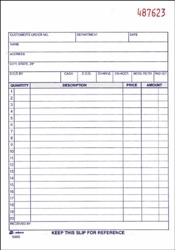 Adams Carbonless Sales Order Books - 50 Sheet[s] - 3 | Beach Audio