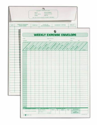 Tops Weekly Expense Envelope Form - 8.50" X 11" Sheet | Beach Audio