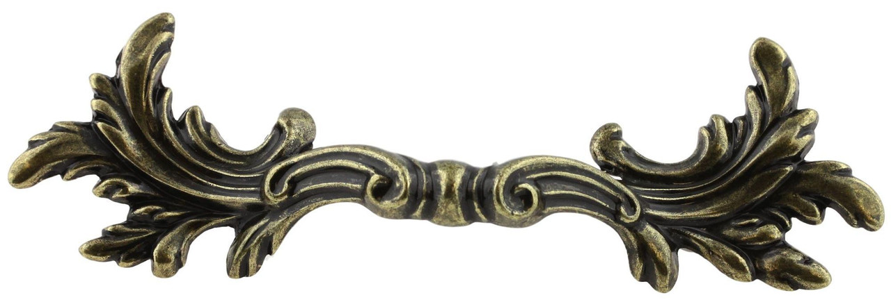 2-1/2" French Provincial Leaf Pull Antique Brass - D. Lawless Hardware