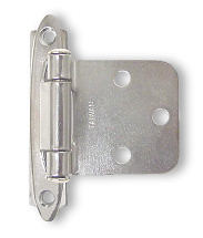 Pair Variable Overlay Hinge - Self Closing - Matte Chrome