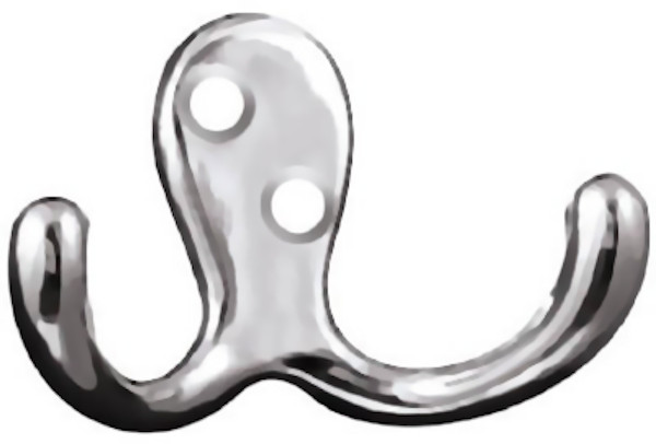 Matte Black Double Prong Hook - 2-3/4" H27-H315BLK - D. Lawless Hardware