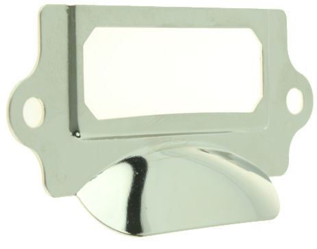 Nickel Plated Metal Label Holder - 3-1/2"
