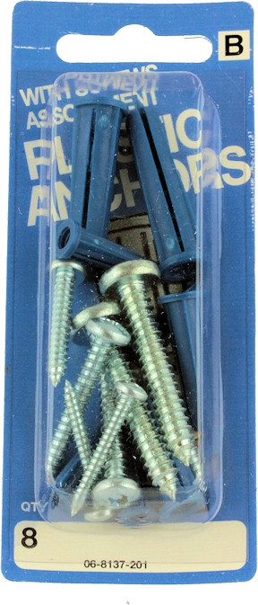 100/Pack - Poly Wall Anchor #10-14 Screw - White - D. Lawless Hardware