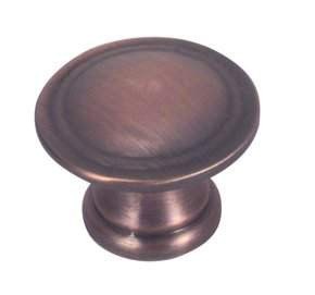 1-3/16" Ridge Knob Red Antique Copper